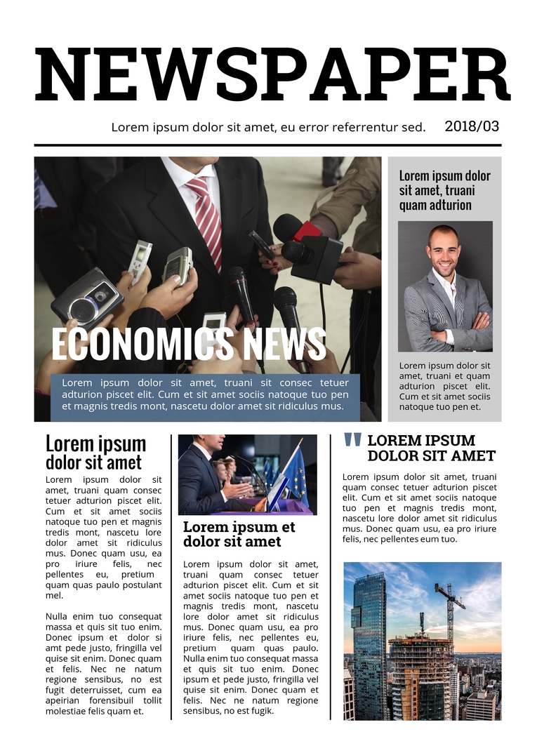 Zeitung Vorlage I